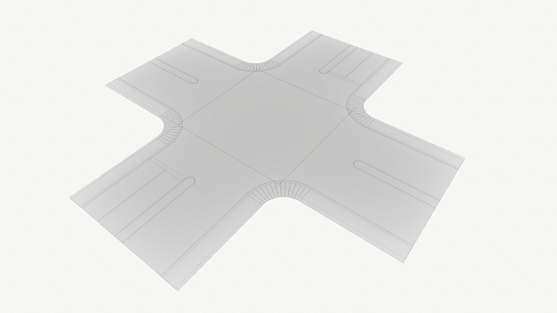3D Road Markings Highway Streets and Construction Roads model ...