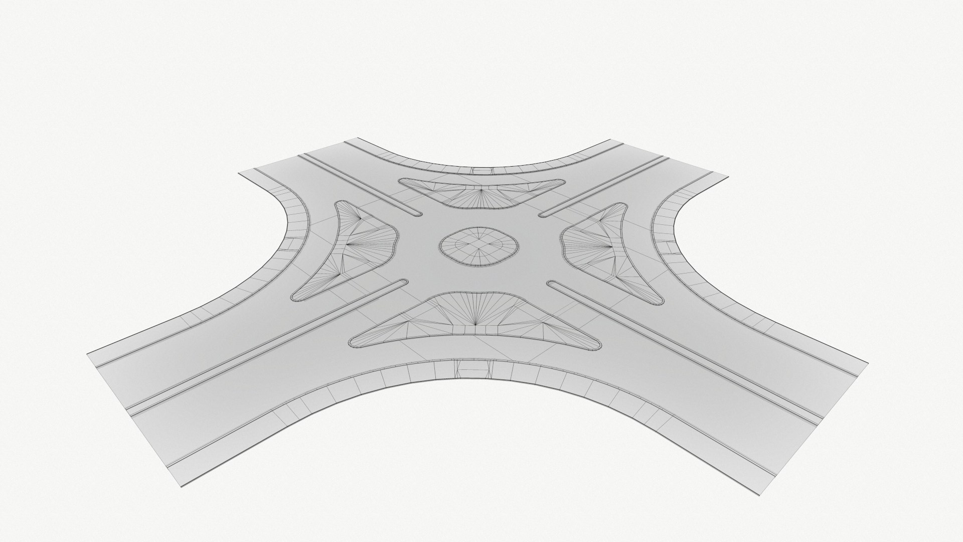 3D Road Markings Highway Streets and Construction Roads model ...