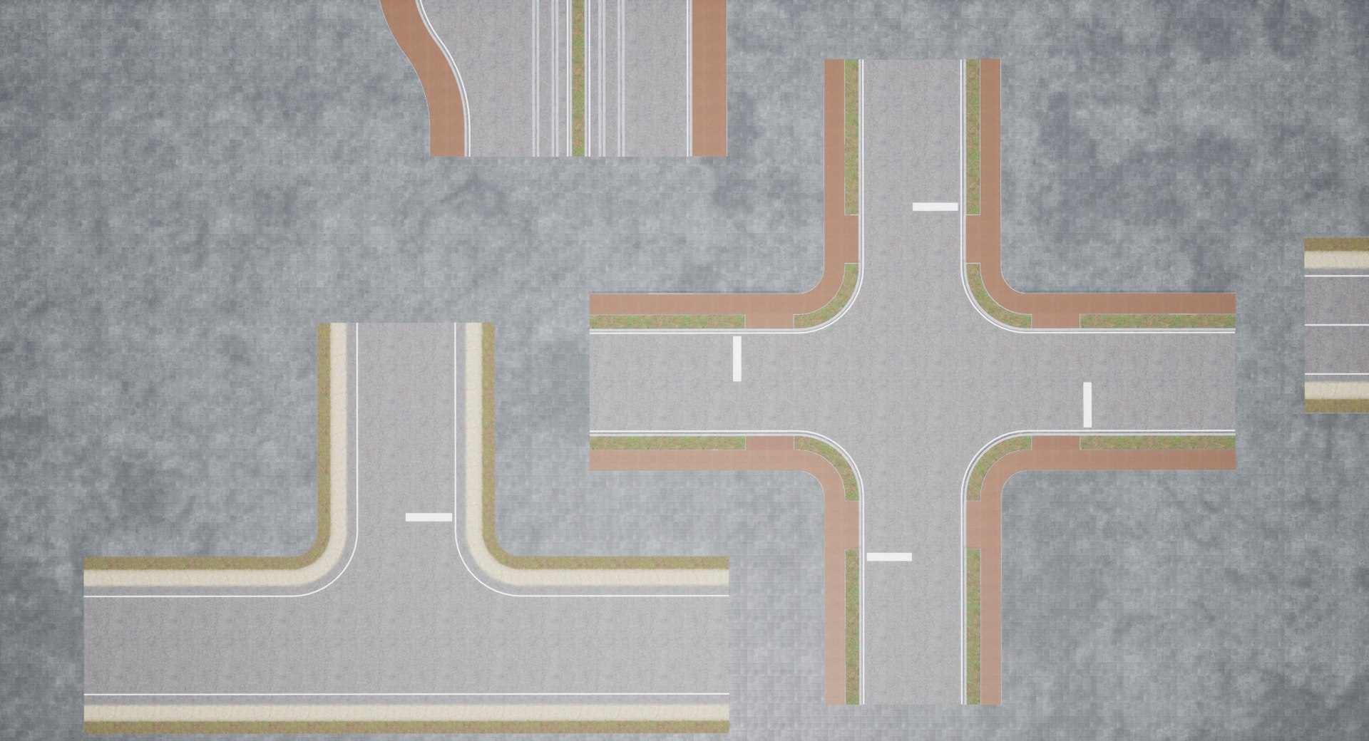 3D Road Markings Highway Streets and Construction Roads model ...