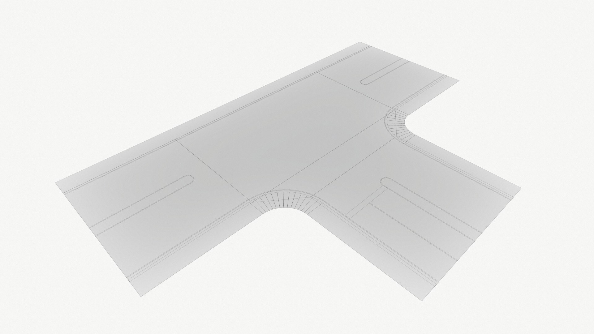 3D Road Markings Highway Streets and Construction Roads model ...