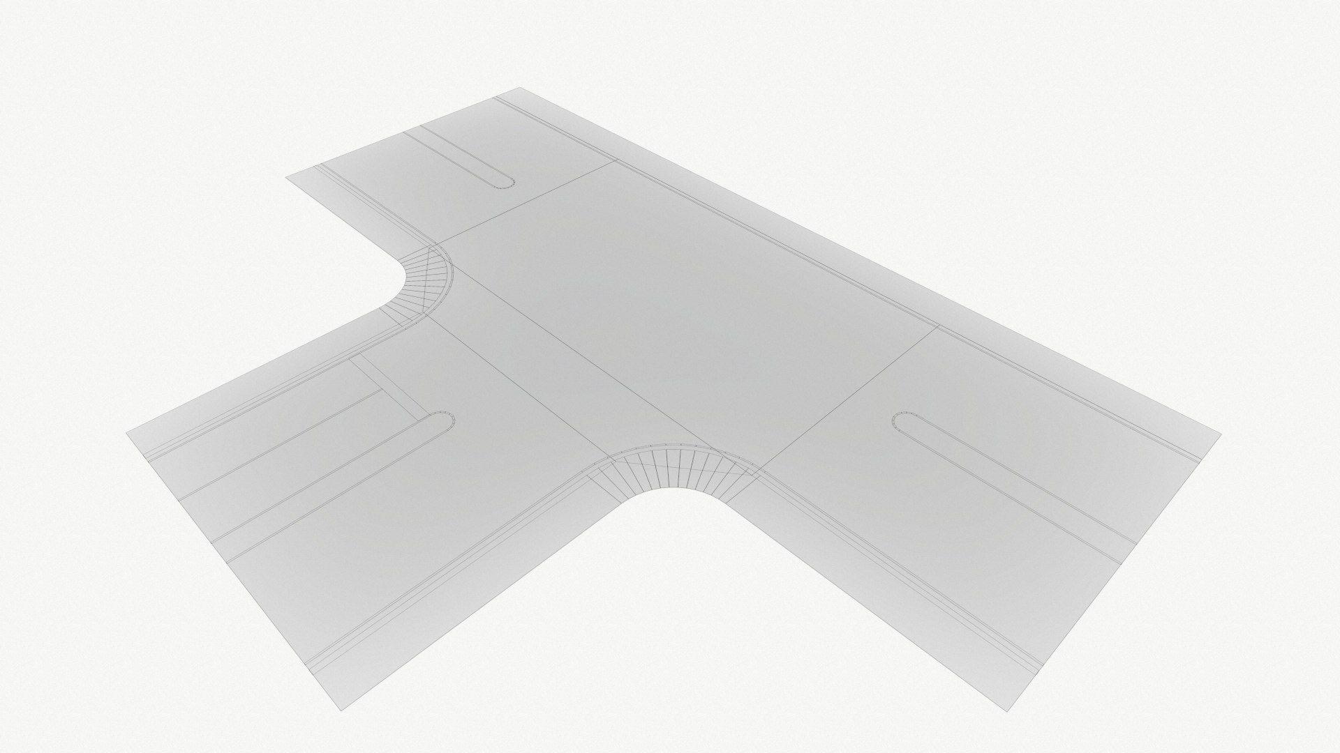 3D Road Markings Highway Streets and Construction Roads model ...