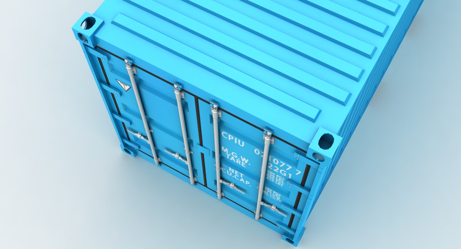 3D Container 20ft Azure Model - TurboSquid 1291570