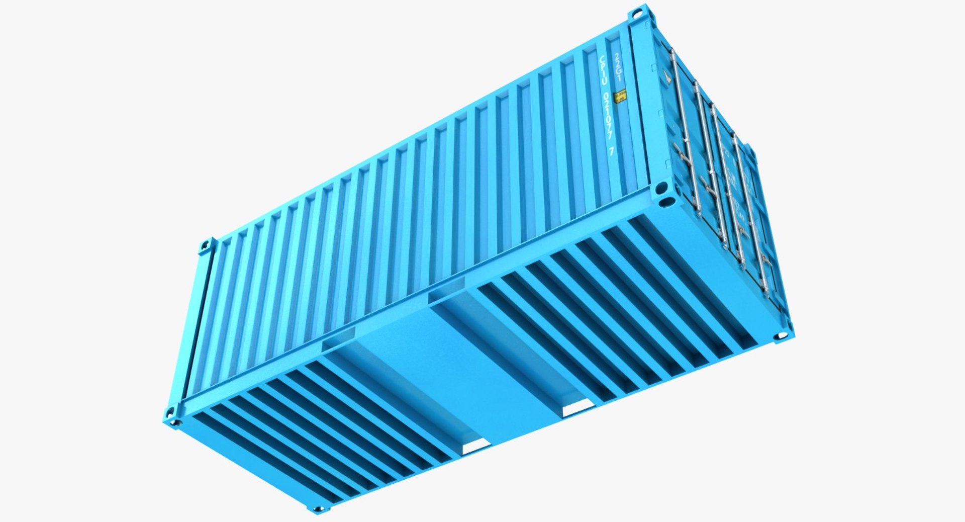 3D Container 20ft Azure Model - TurboSquid 1291570