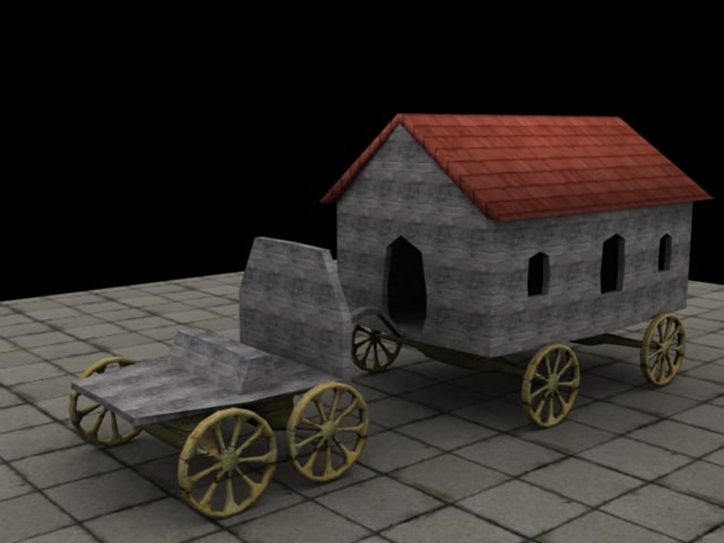 3d Wagon Medieval Model