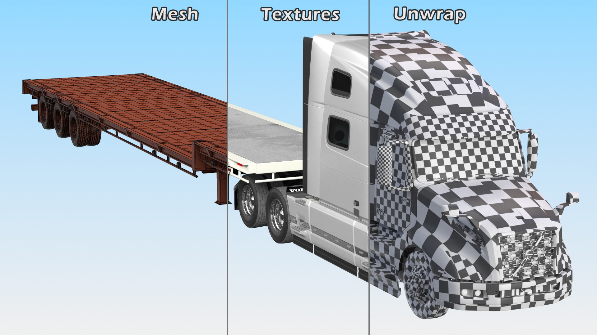 3D Volvo Truck with Axle Extendable Trailer Rigged - TurboSquid 1862064