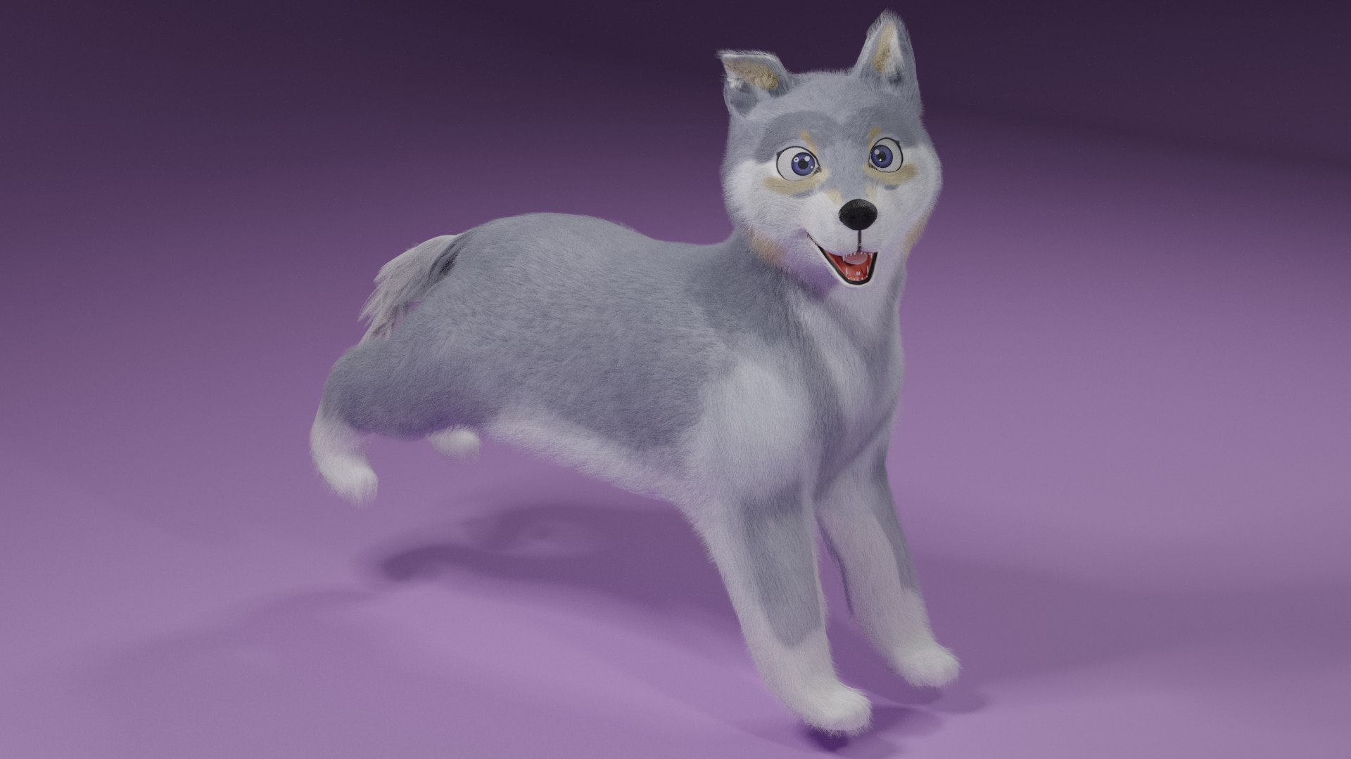 3D Model Cartoon Wolf Rigged - TurboSquid 1855253