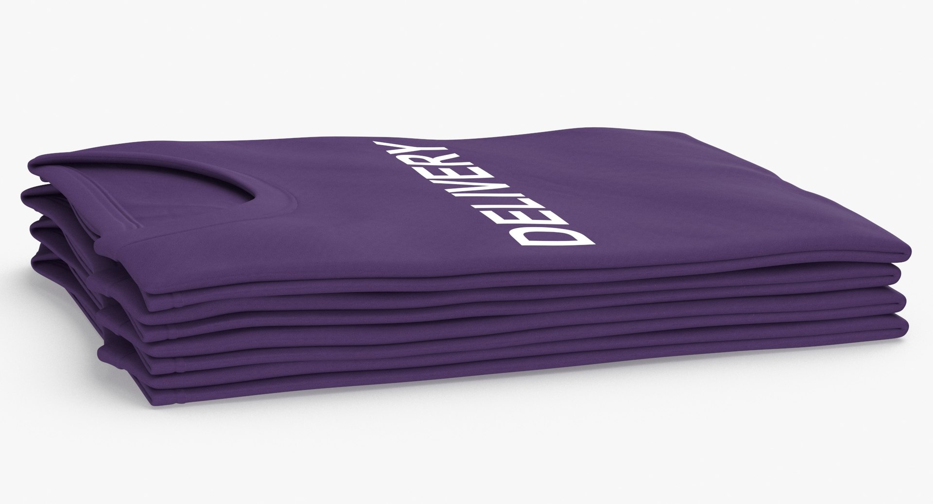 3D Female Crew Neck Folded Stacked Purple Delivery 02(1) - TurboSquid ...