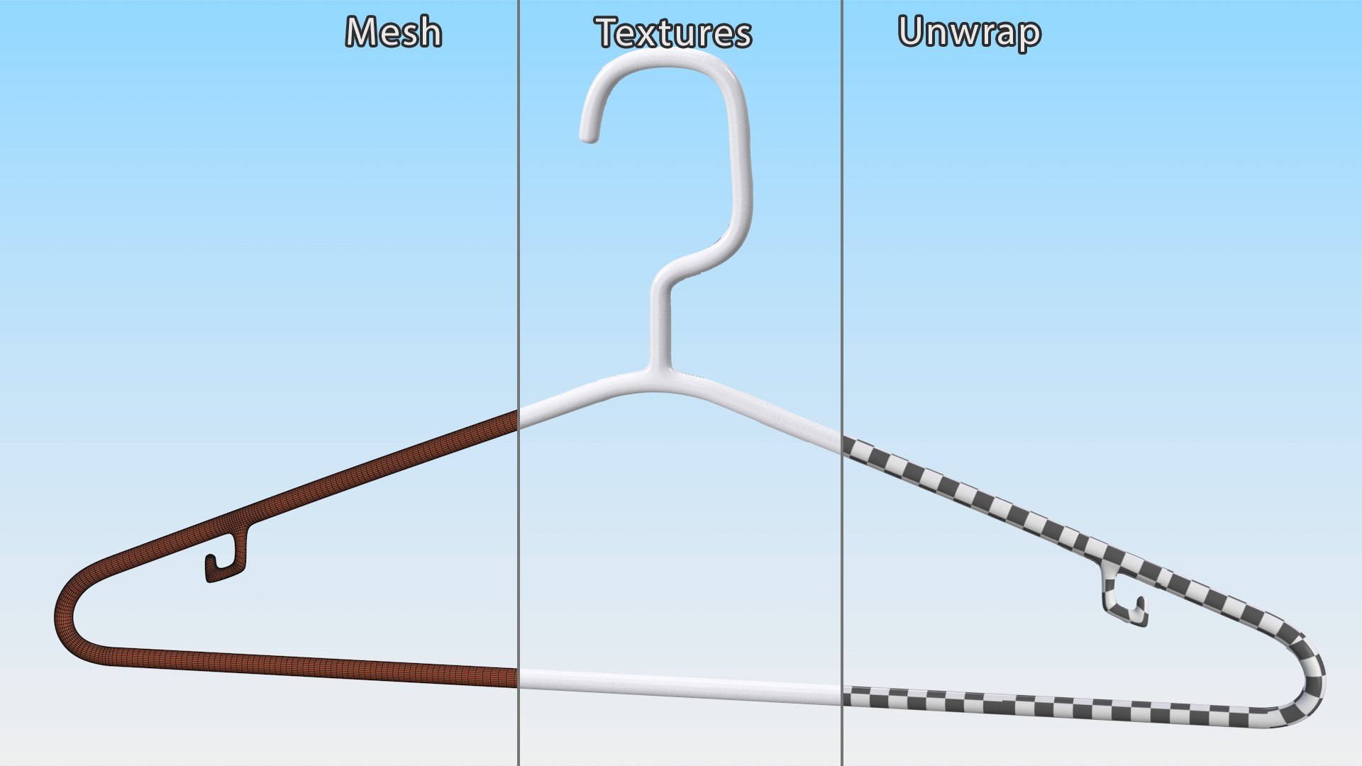 3D Model White Plastic Tubular Clothes Hanger - TurboSquid 2135182