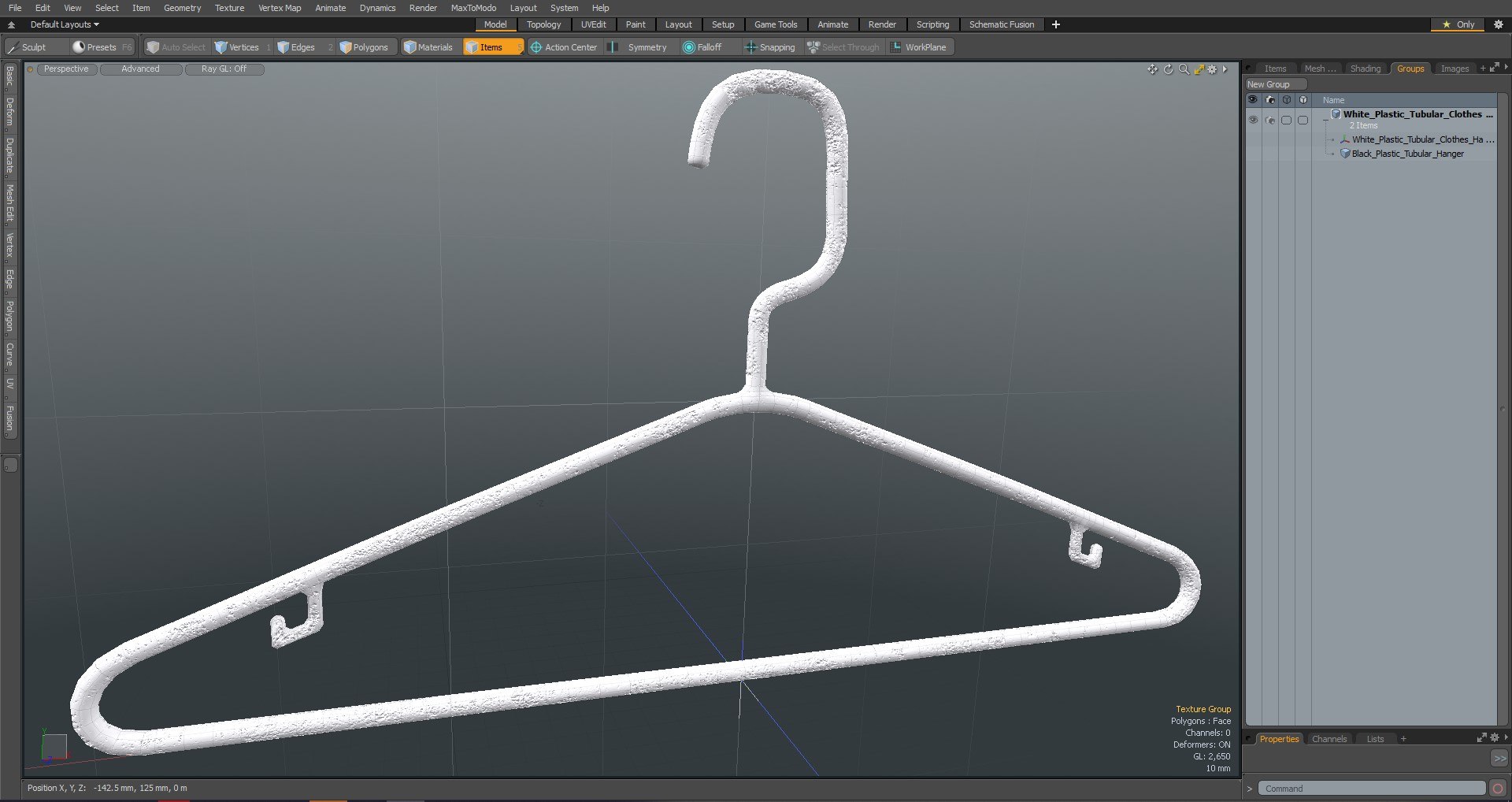 3D model White Plastic Tubular Clothes Hanger - TurboSquid 2135182