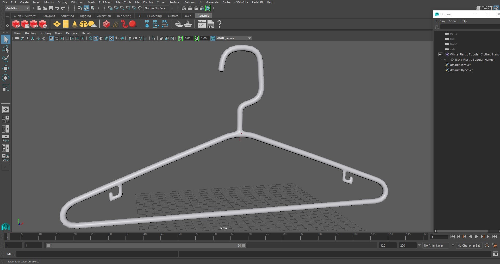 3D Model White Plastic Tubular Clothes Hanger - TurboSquid 2135182