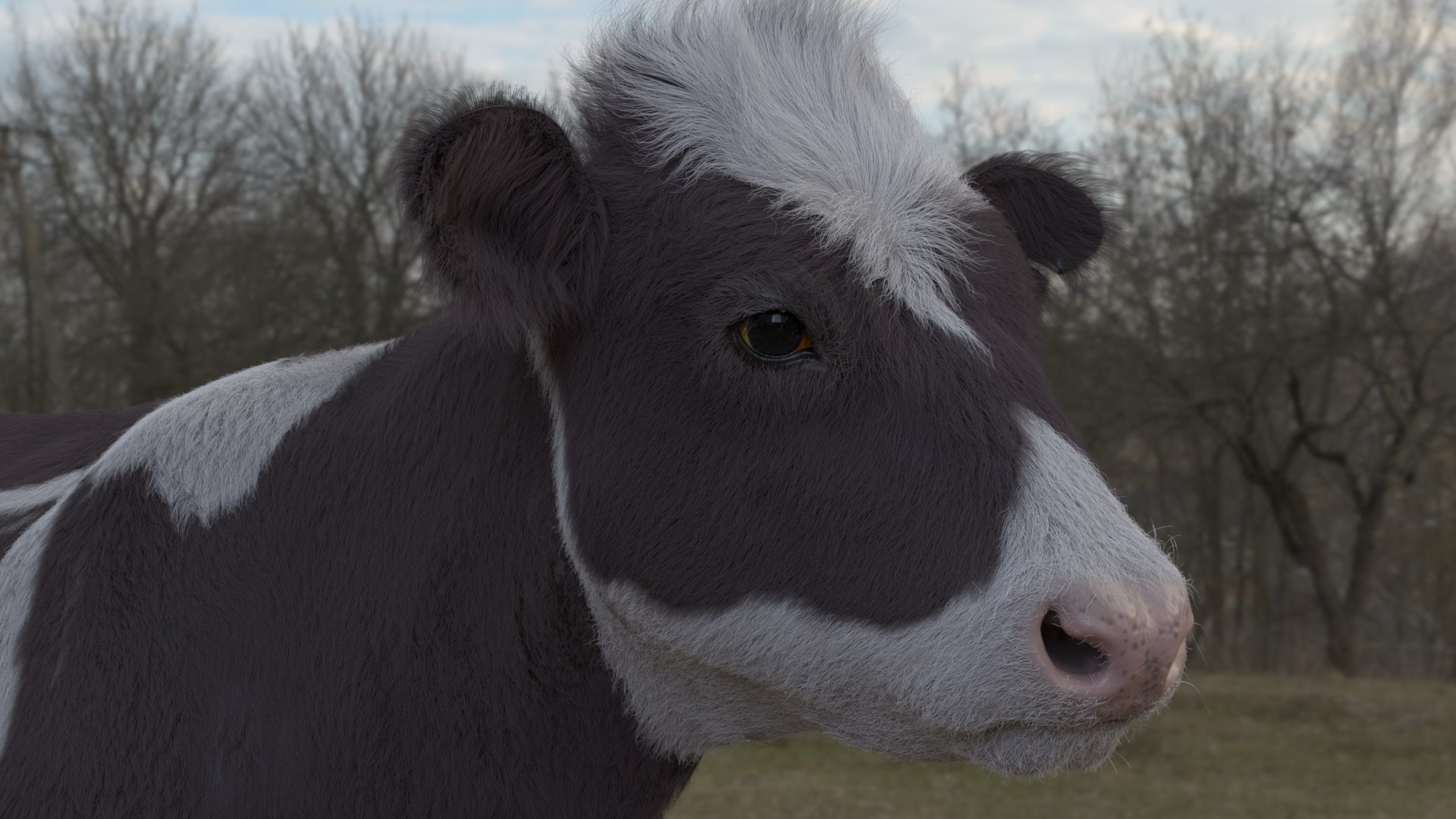 Cow Rig Fur Animation 3D Model - TurboSquid 1491323