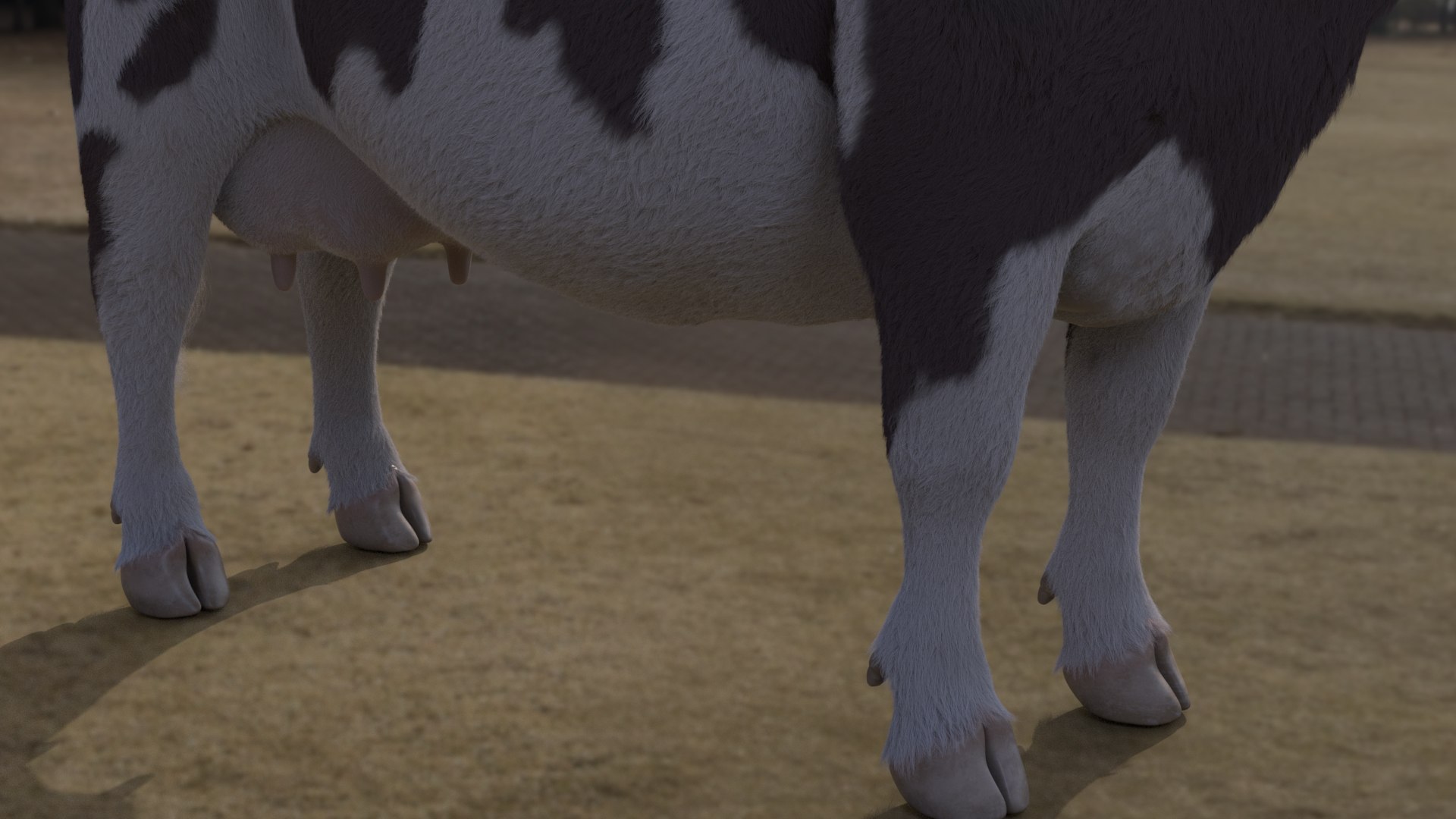 Cow Rig Fur Animation 3D Model - TurboSquid 1491323