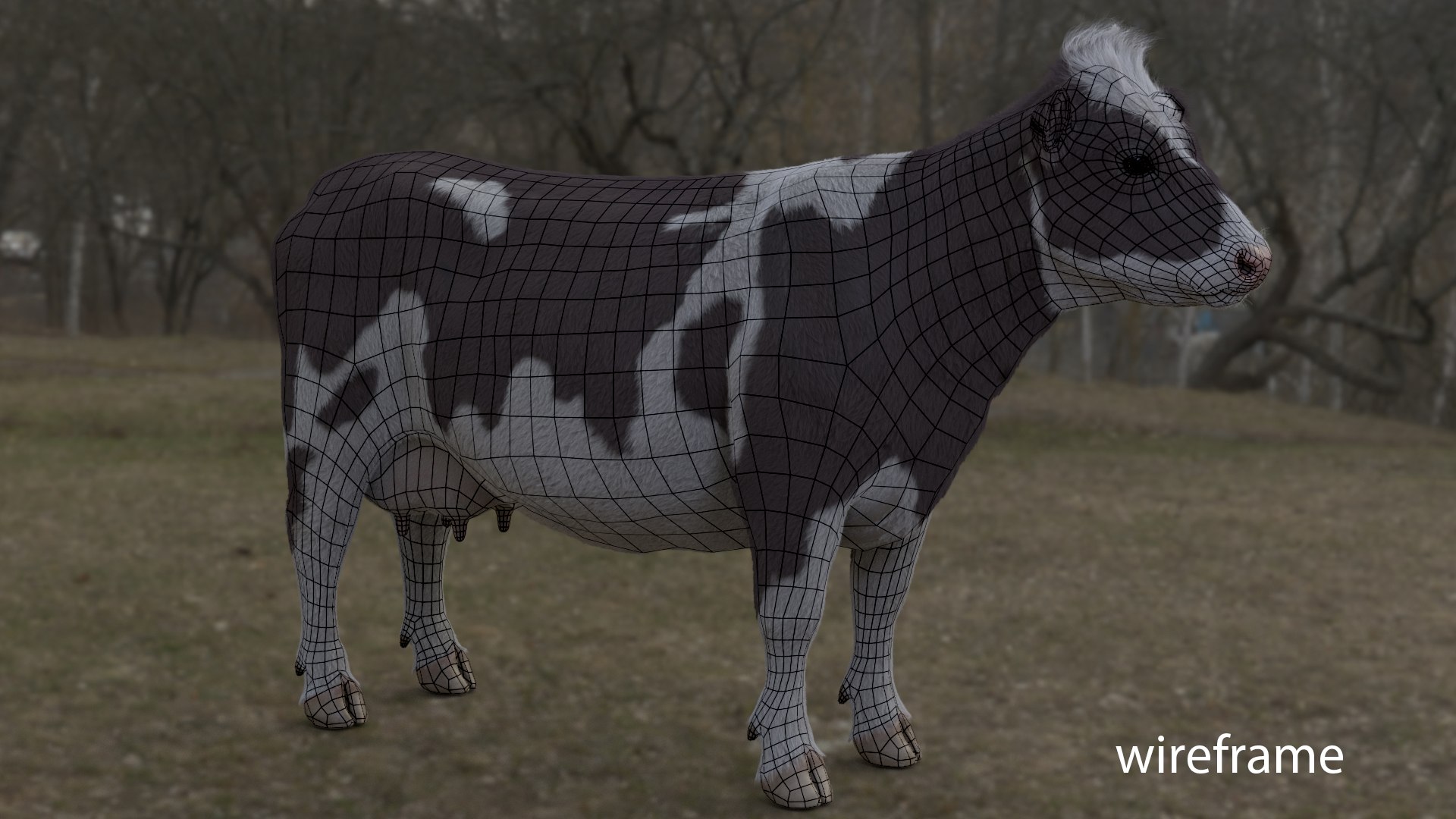 Cow rig fur animation 3D model - TurboSquid 1491323