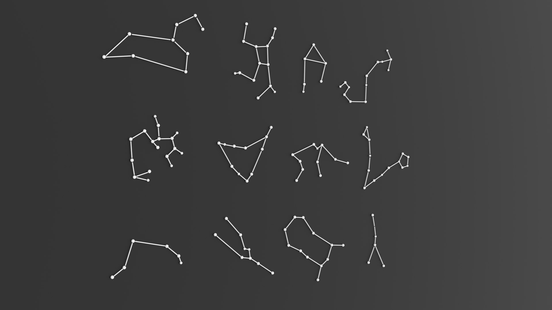 12 Horoscope Zodiac Constellation Pack 3D Model - TurboSquid 2035882