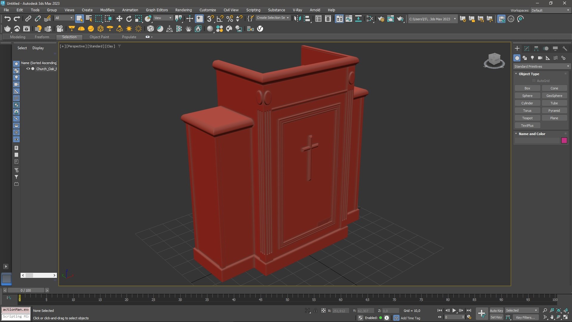 Church Oak Pulpit Light Wood With Cross For 3D Print 3D Model ...
