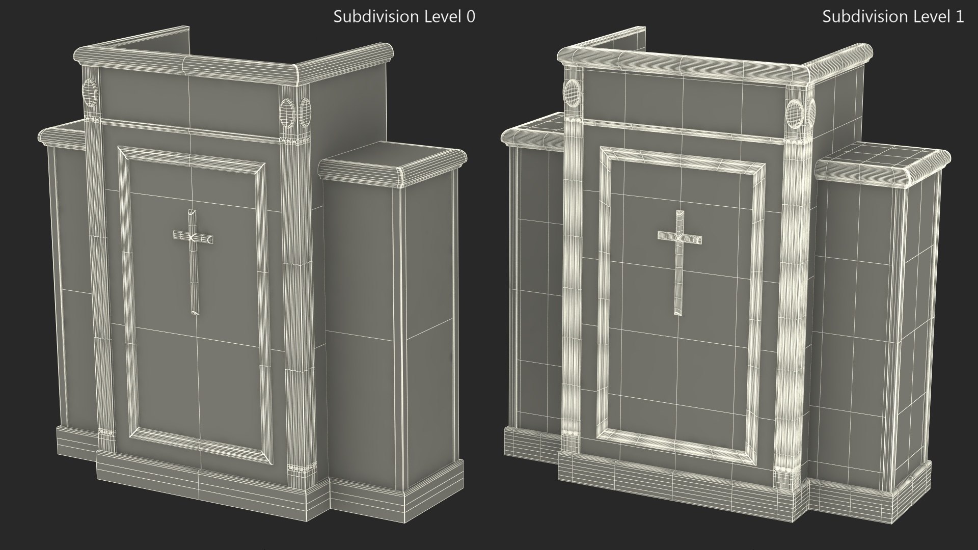 Church Oak Pulpit Light Wood With Cross For 3D Print 3D Model ...