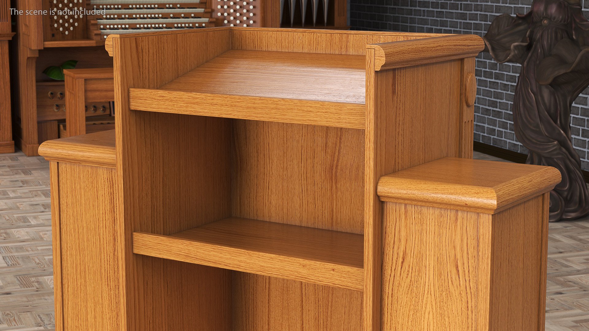 Church Oak Pulpit Light Wood With Cross For 3D Print 3D Model ...