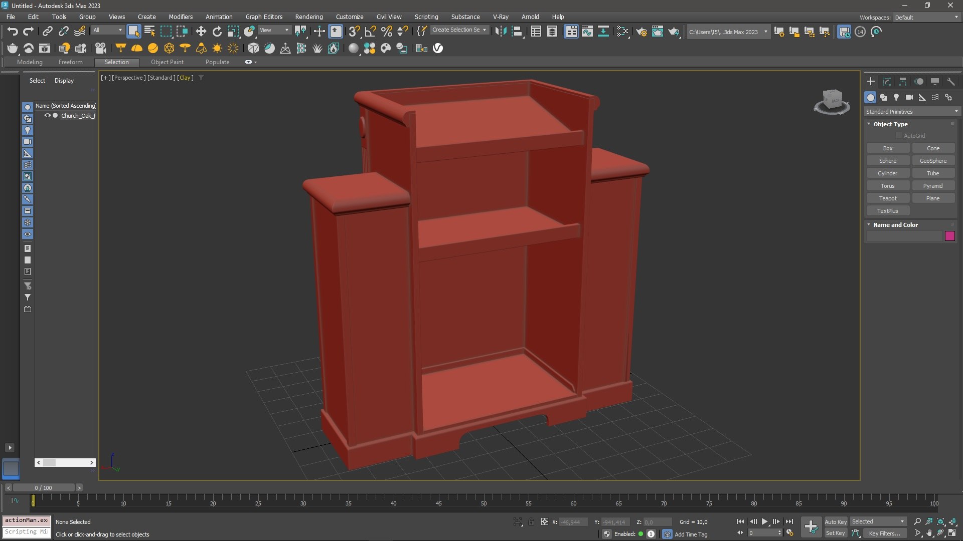 Church Oak Pulpit Light Wood With Cross For 3D Print 3D Model ...