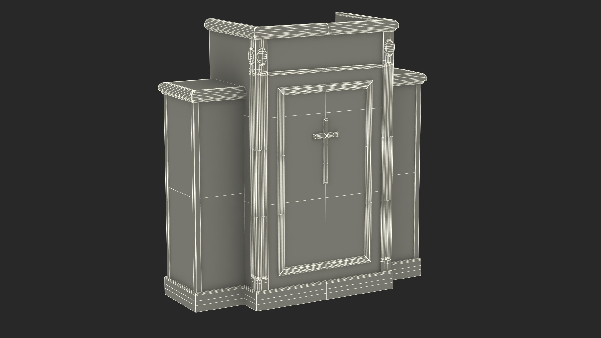 Church Oak Pulpit Light Wood With Cross For 3D Print 3D Model ...