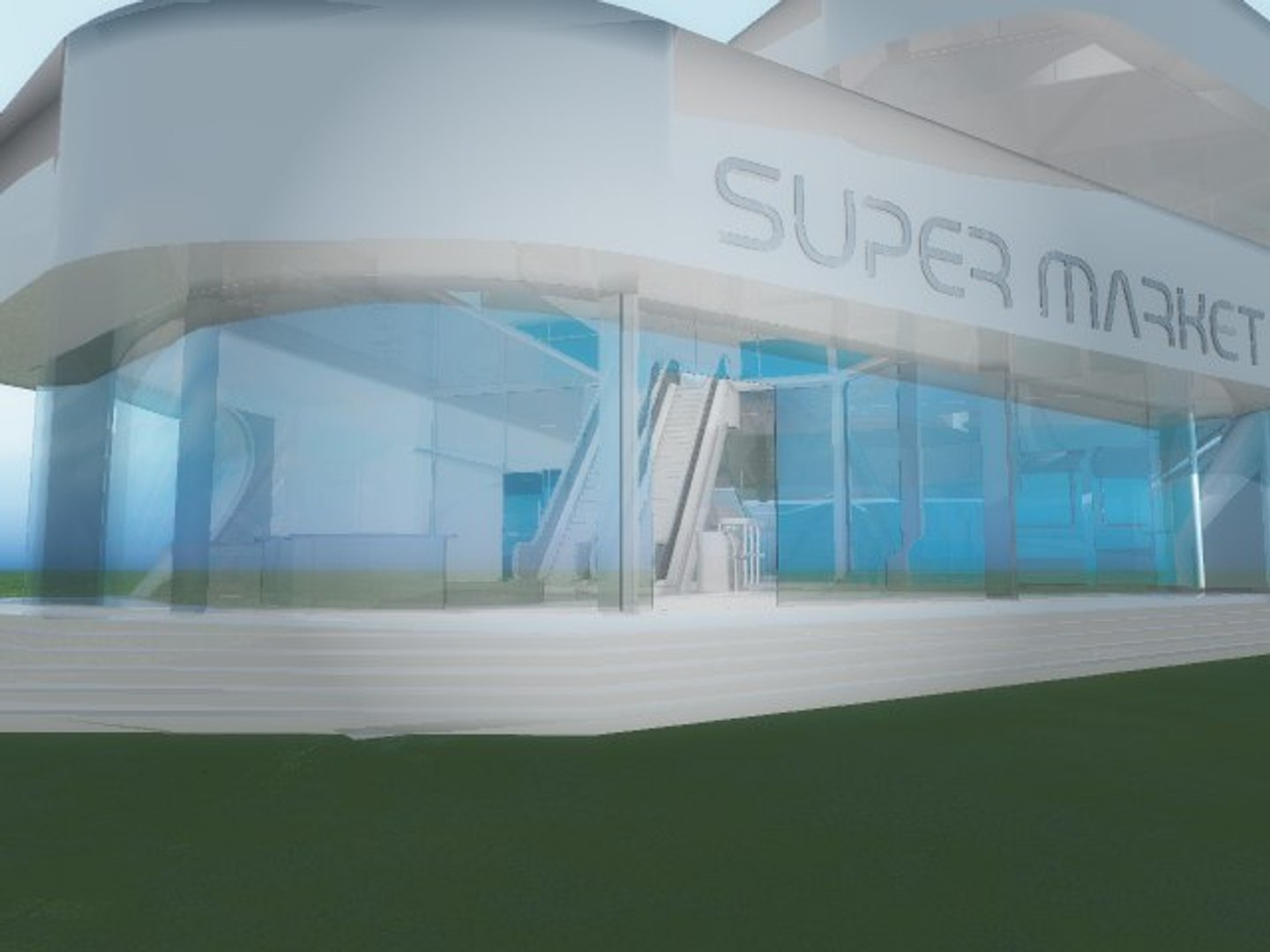 3ds max modern shopping mall