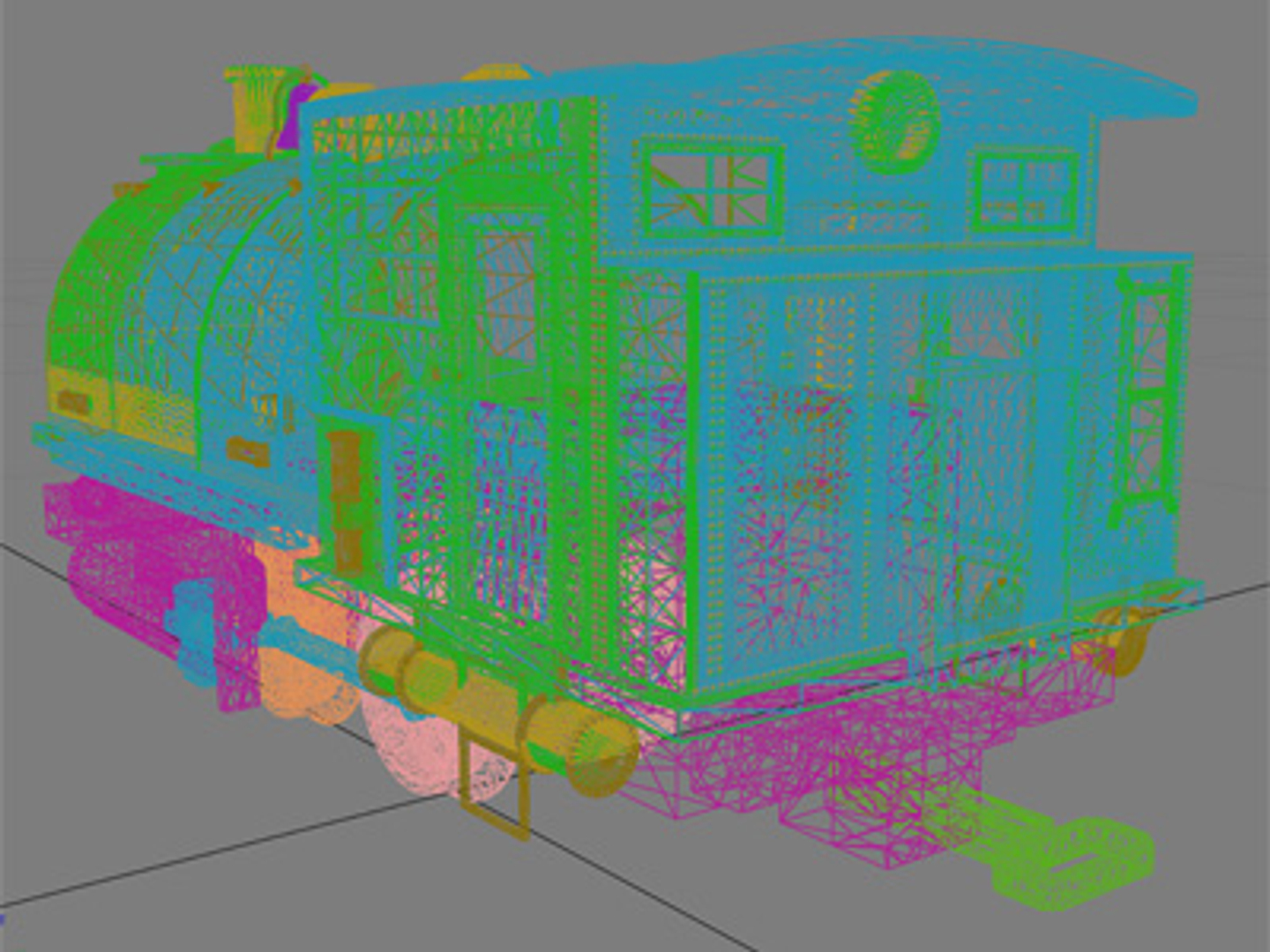 3ds max steam locomotive 0-4-0 dockside