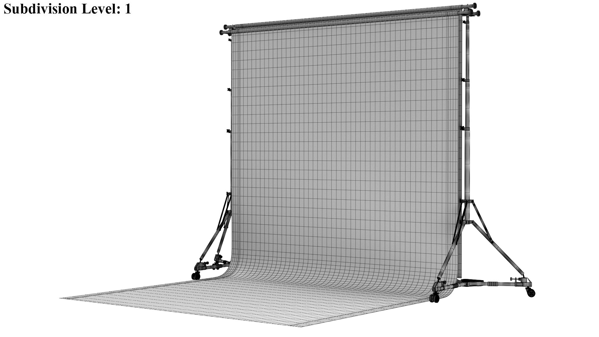 3D Detailed Studio Drop Screen Model - TurboSquid 2317601