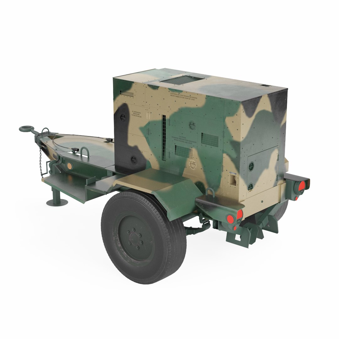 60 KW Diesel Generator With Military Trailer 3D - TurboSquid 2153386