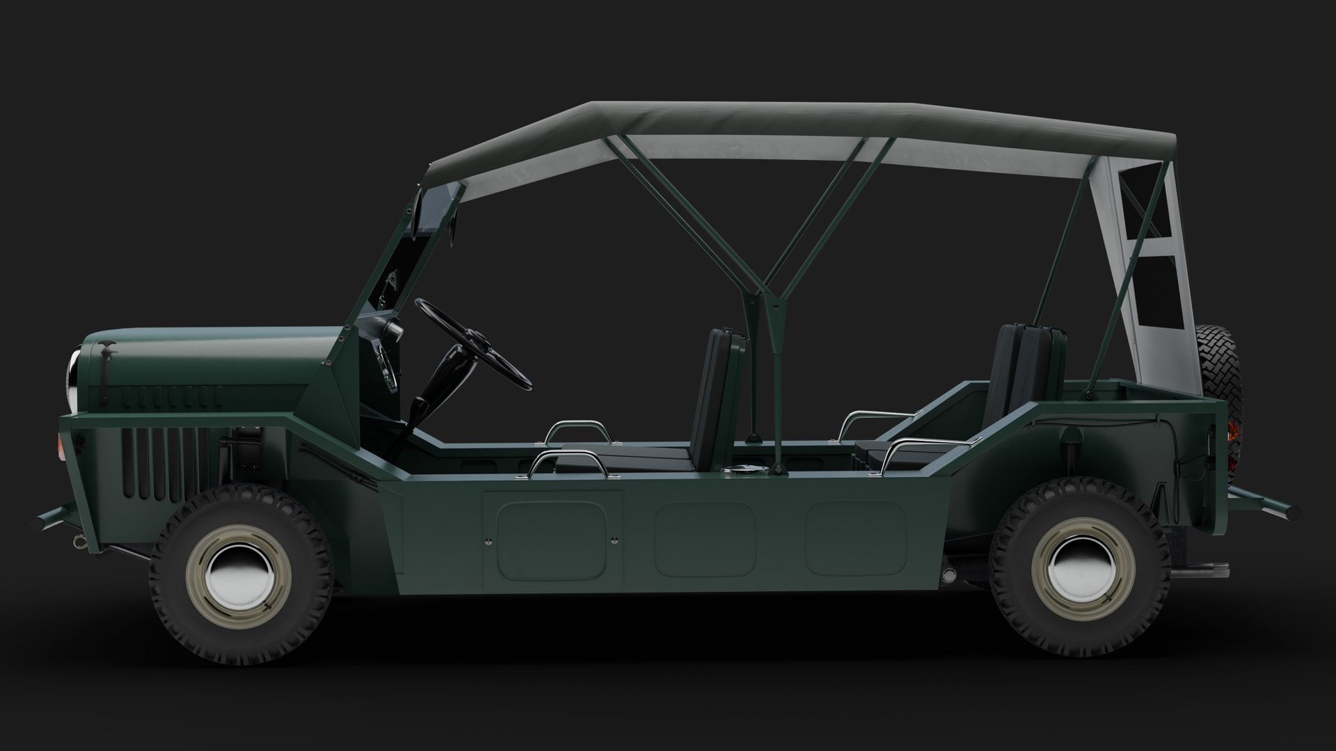 Austin Mini Moke 3d Model