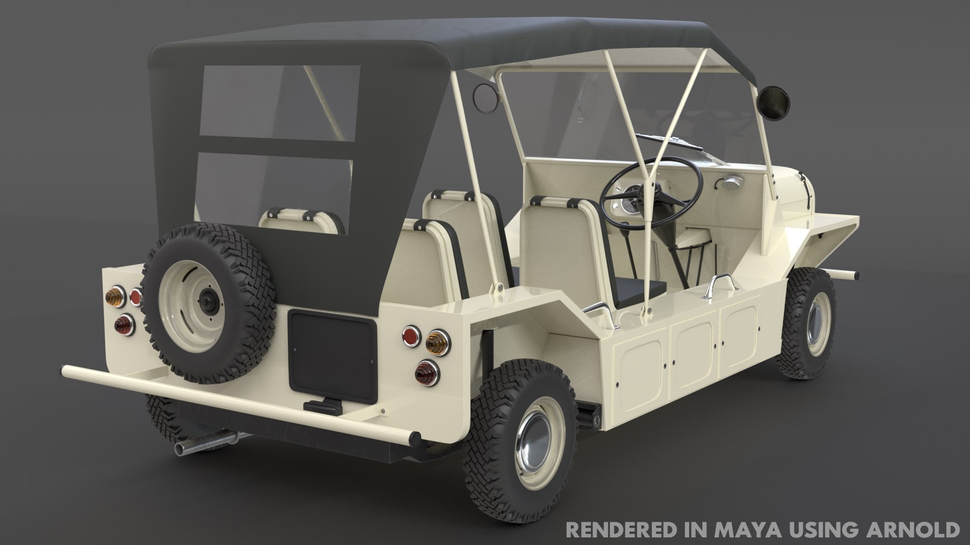 Austin Mini Moke 3d Model