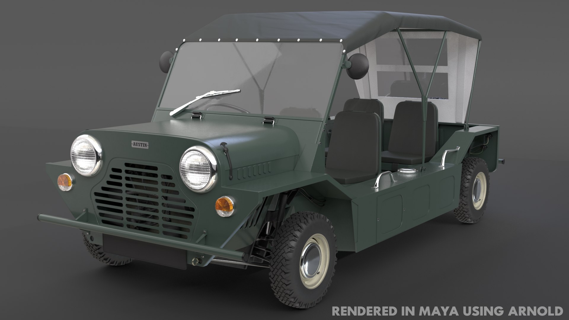 Austin Mini Moke 3d Model