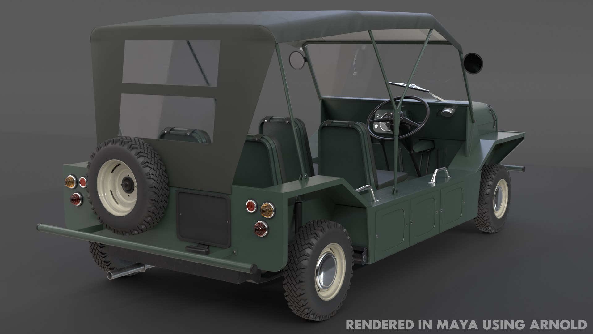 Austin Mini Moke 3d Model