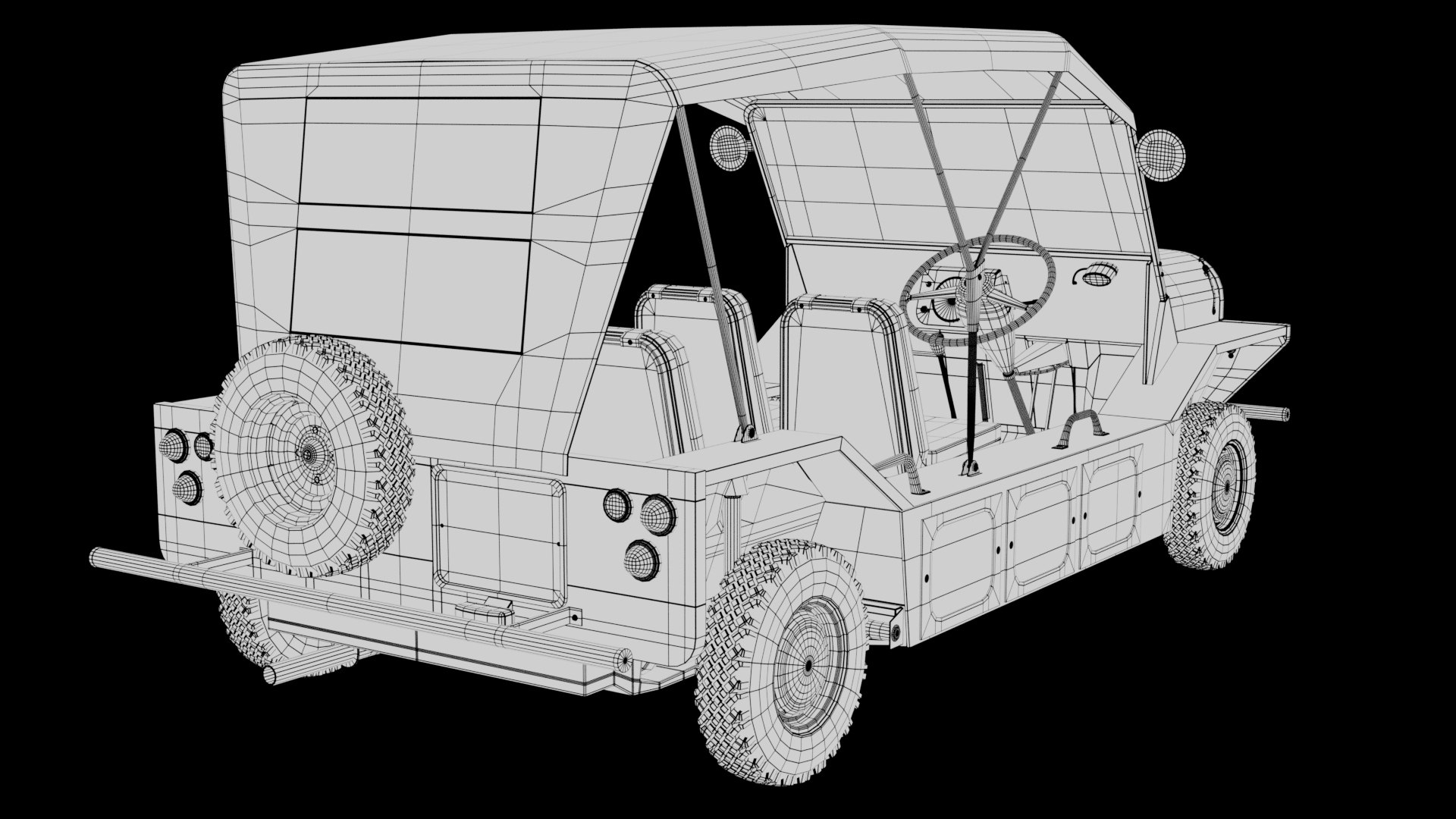 Austin Mini Moke 3d Model