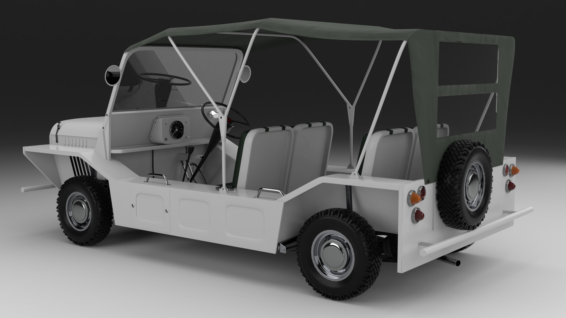 austin mini moke 3d model