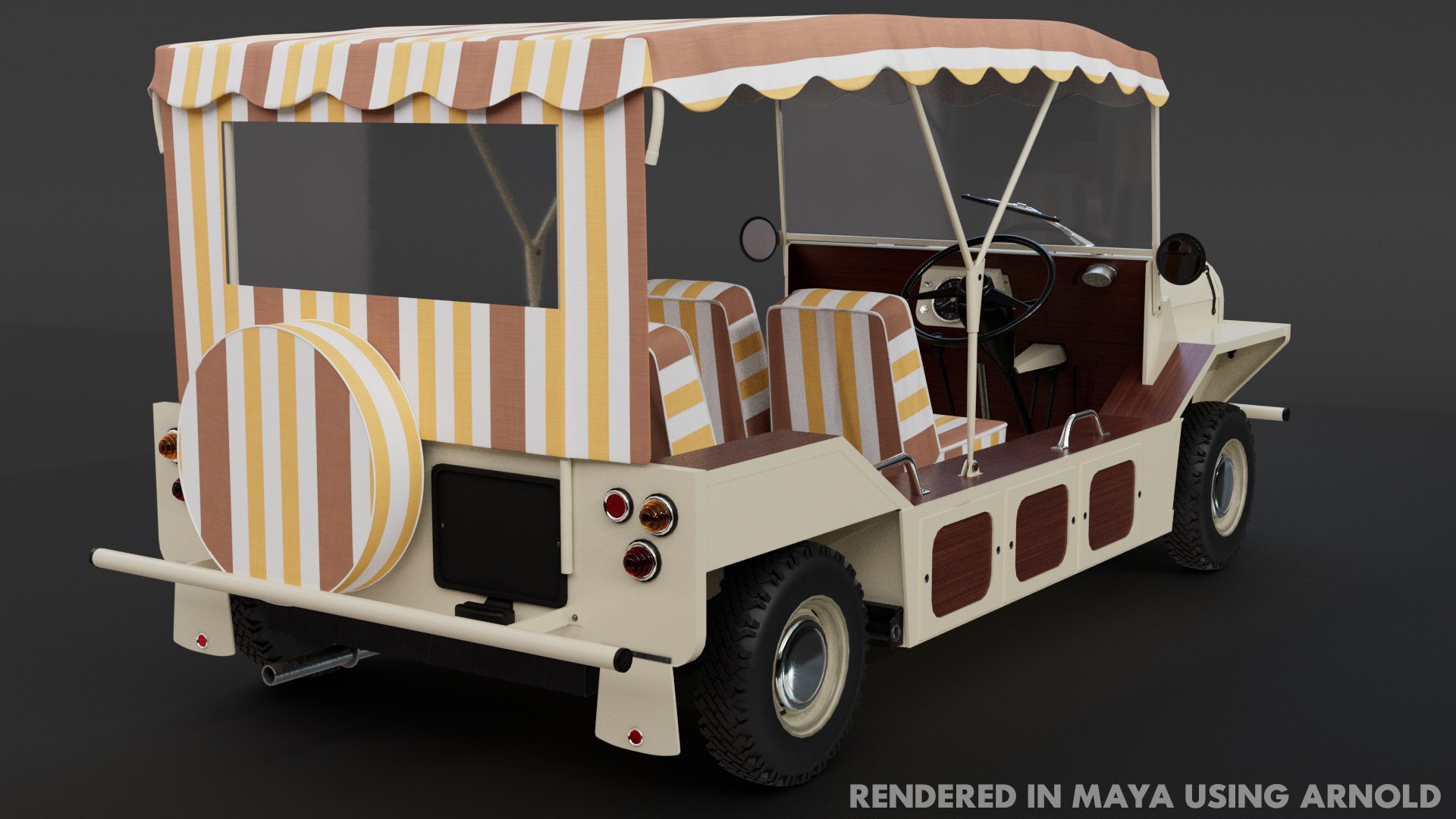 Austin Mini Moke 3d Model