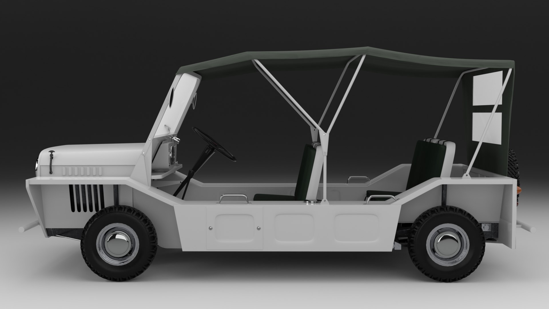 austin mini moke 3d model