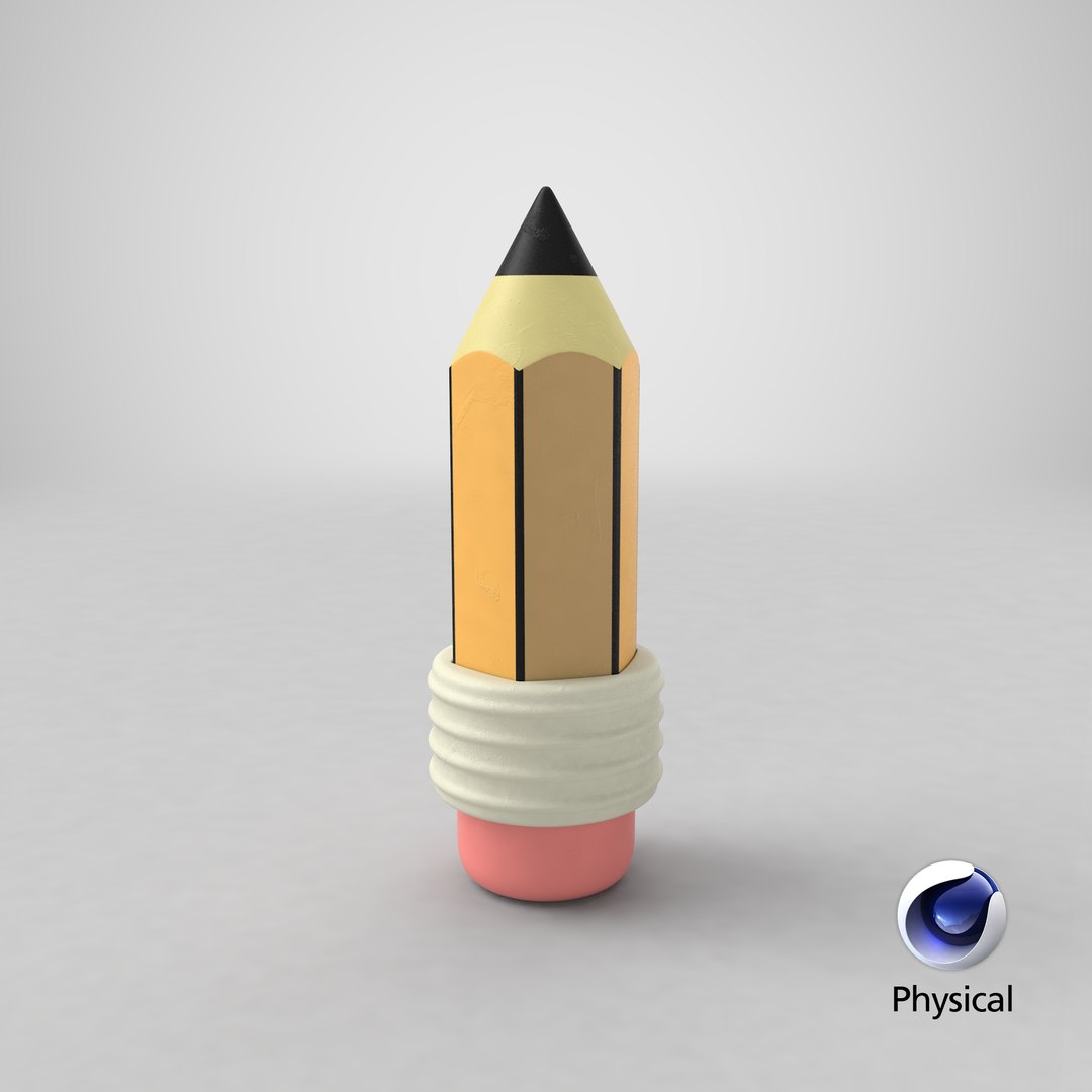 toon pencil 3d obj