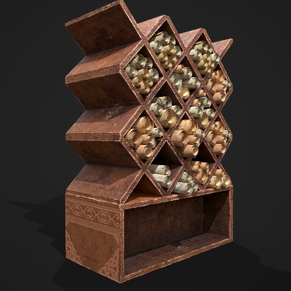 Scrolls Shelf and Holder 3D Model Collection 3D model - TurboSquid 1810107