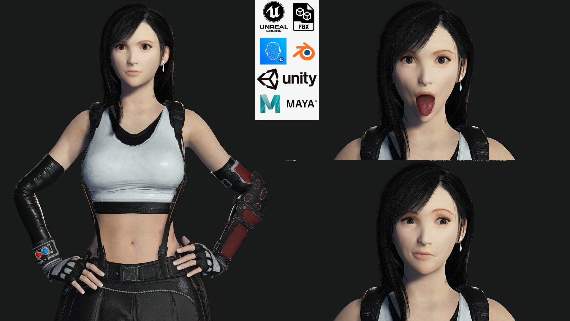 Tifa Lockhart Game Ready Model 3D - TurboSquid 1898474