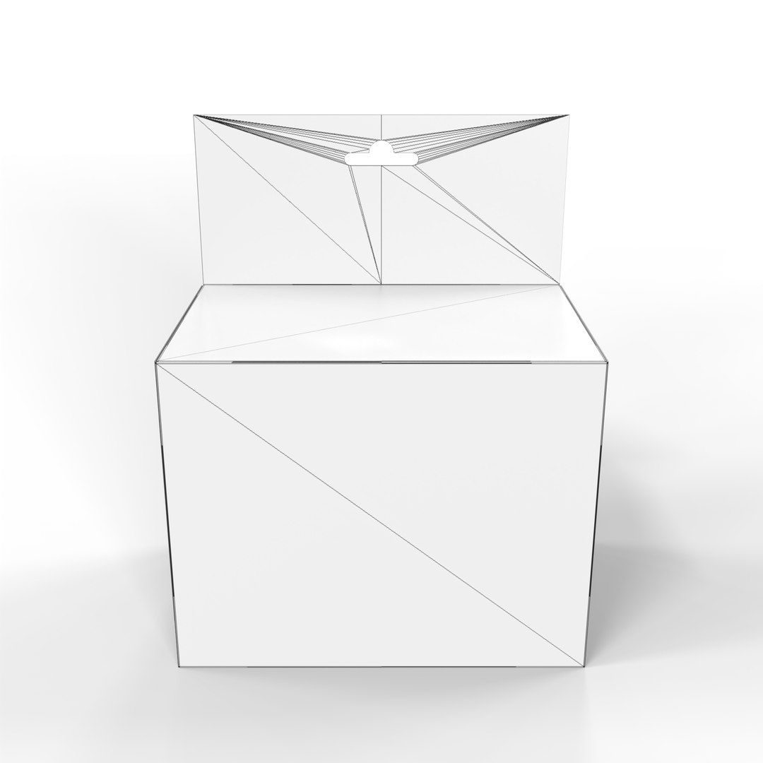 Hanging Display Packaging Box Foldable Locking Flap 3D Model ...