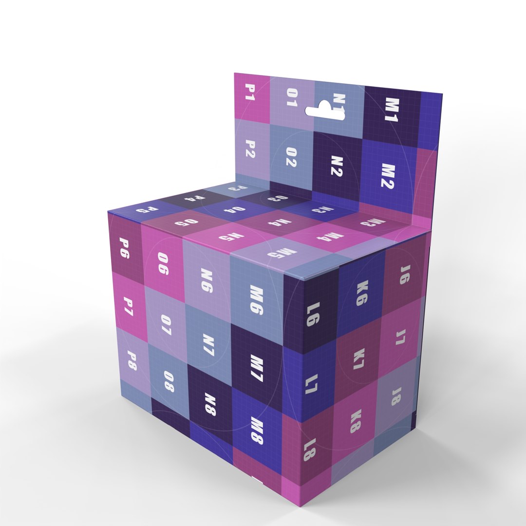 Hanging Display Packaging Box Foldable Locking Flap 3D Model ...