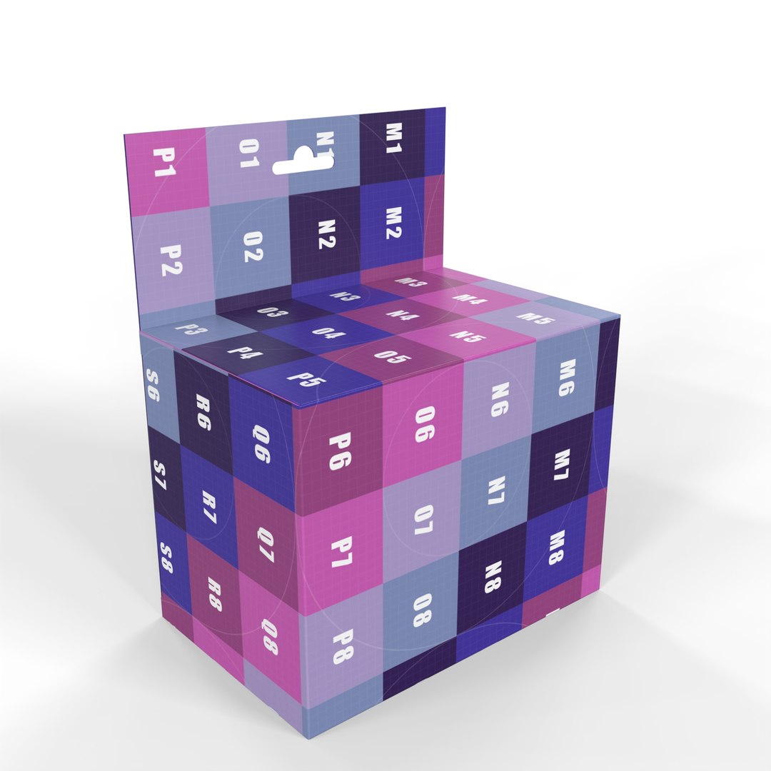 Hanging Display Packaging Box Foldable Locking Flap 3D Model ...