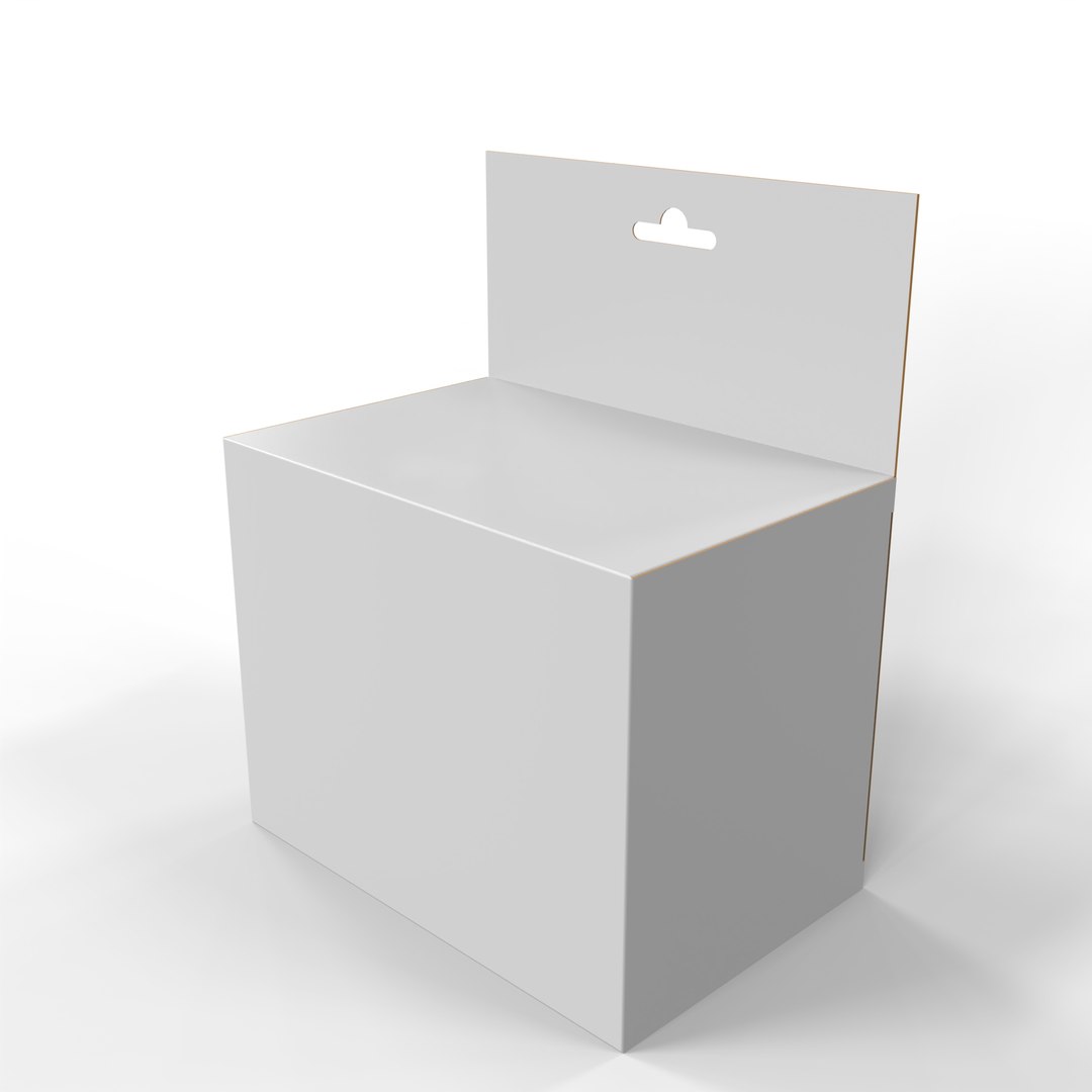 Hanging Display Packaging Box Foldable Locking Flap 3D Model ...