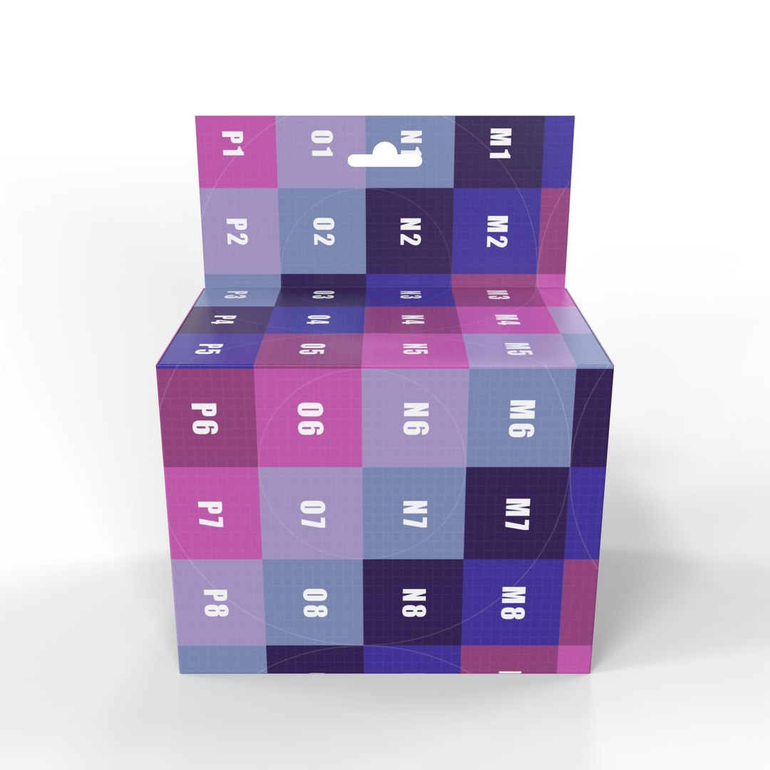 Hanging Display Packaging Box Foldable Locking Flap 3D Model ...