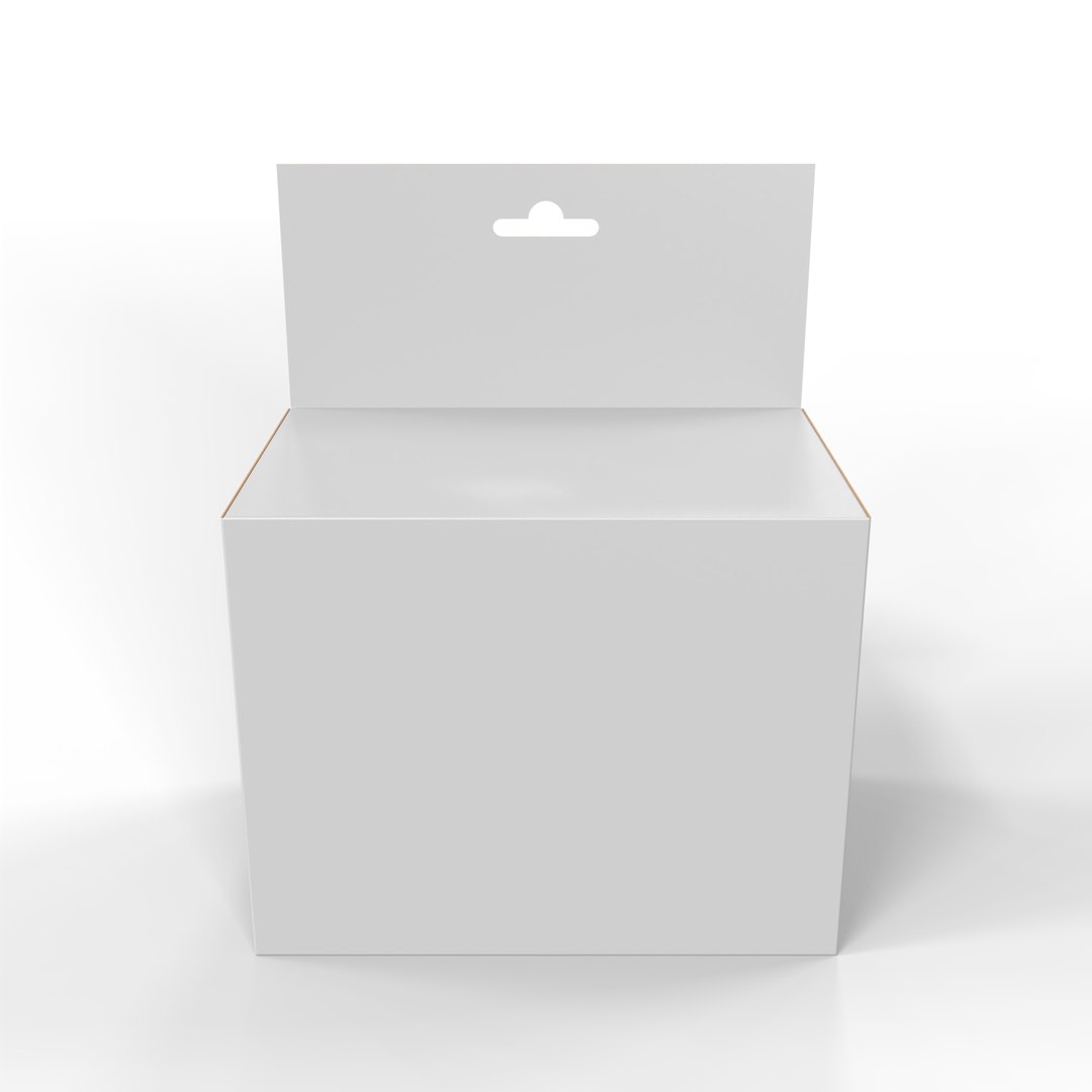 Hanging Display Packaging Box Foldable Locking Flap 3D Model ...