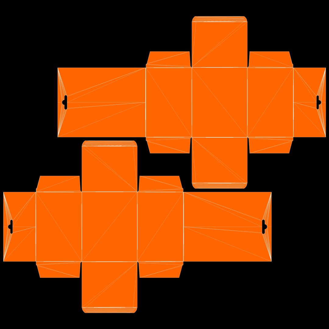 Hanging Display Packaging Box Foldable Locking Flap 3D Model ...