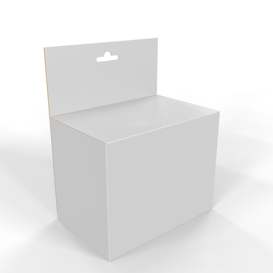 Hanging Display Packaging Box Foldable Locking Flap 3D Model ...