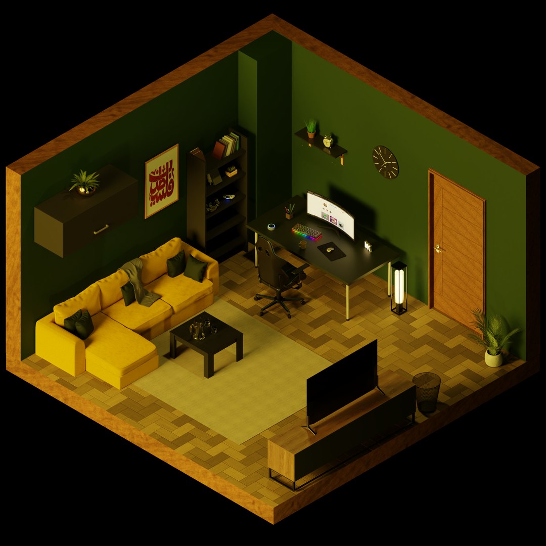 Cozy Room Day - Night Model - TurboSquid 2004863