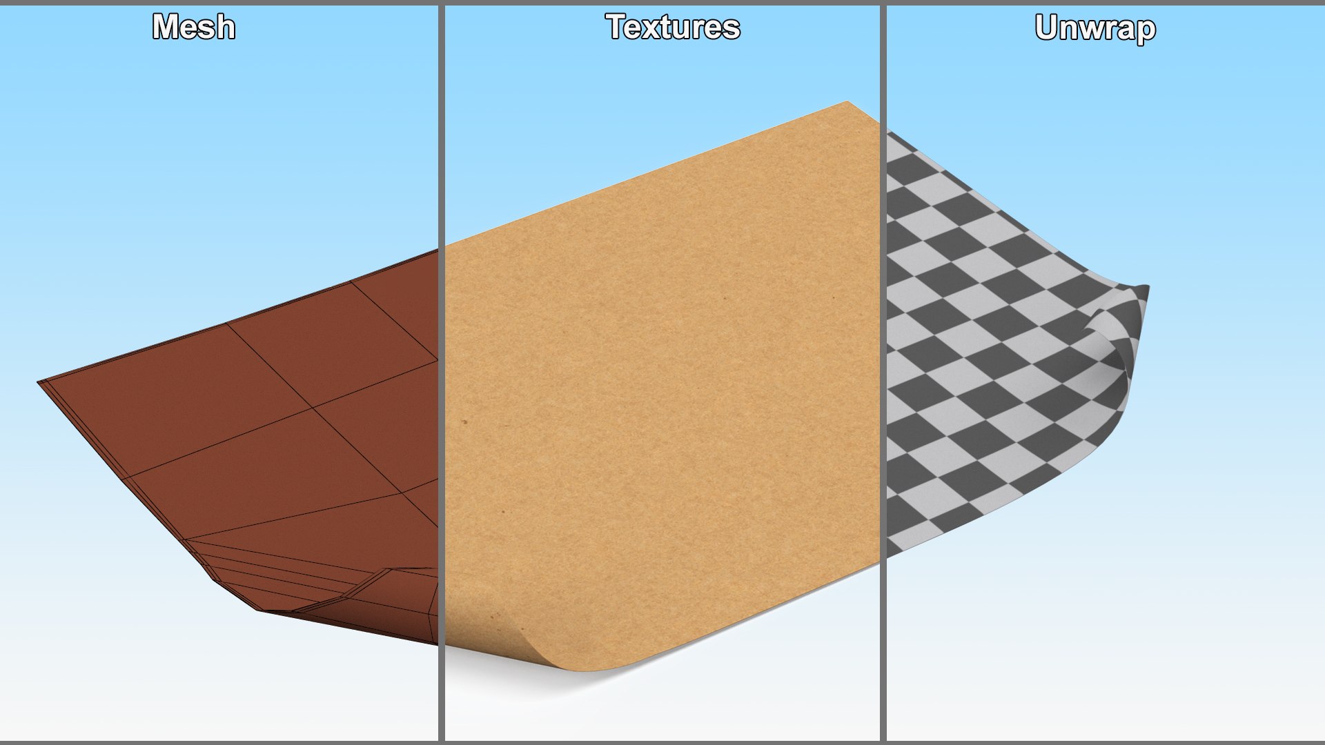 3D Two Curled Corners Paper Brown Model - TurboSquid 2003394