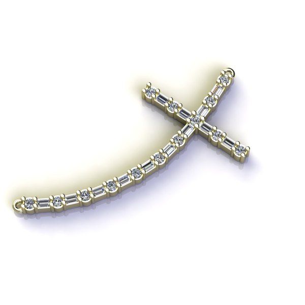 Bend cross pendant 3D model - TurboSquid 1317507