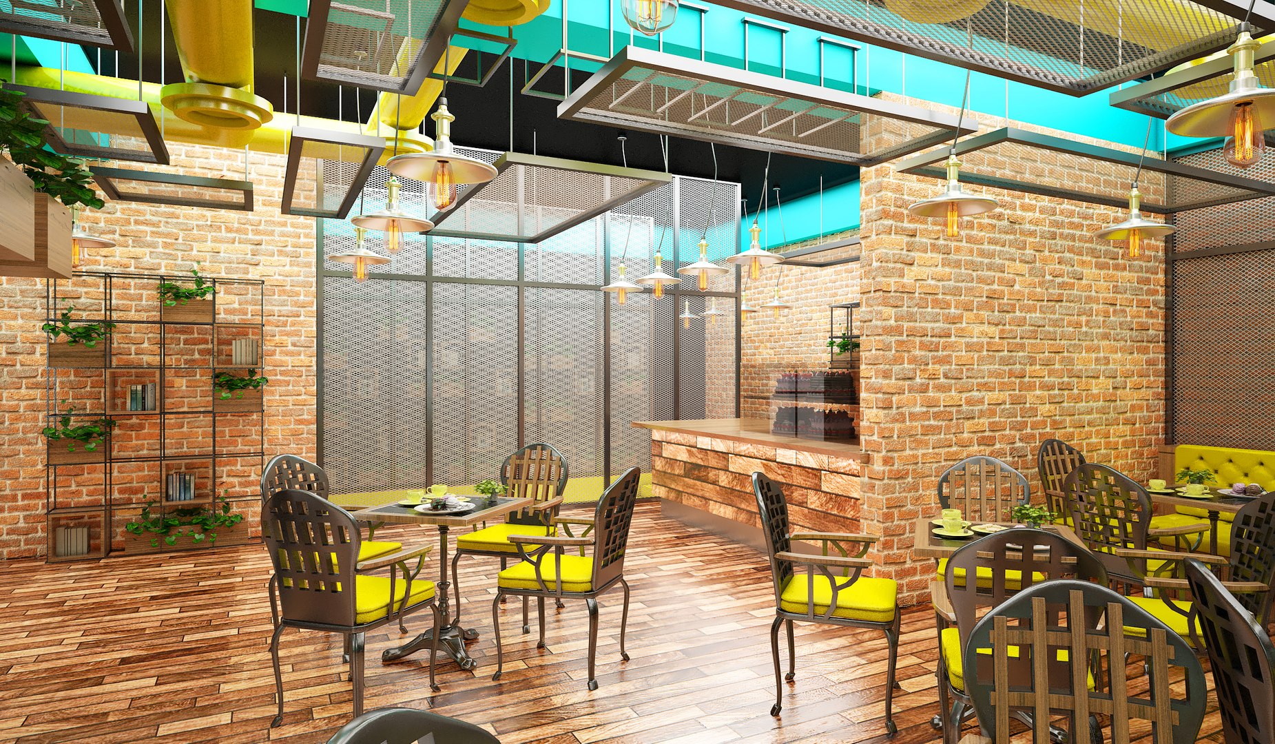 3D Cafe Interior - TurboSquid 1594332